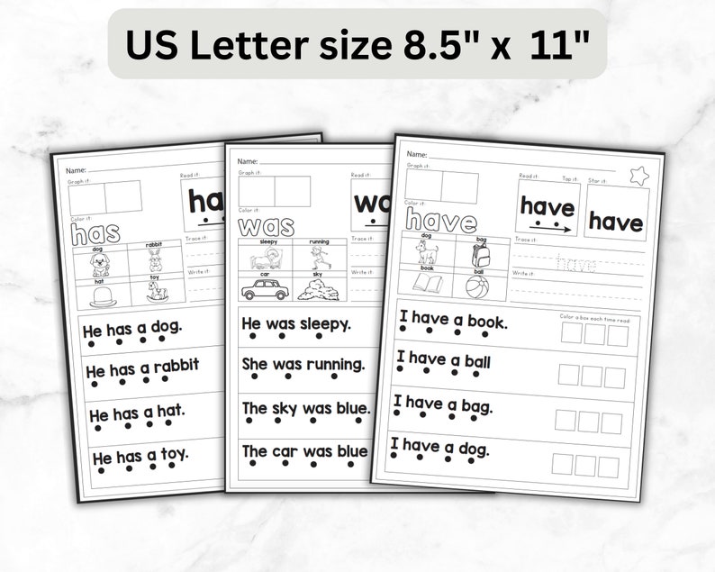 Sight Words Worksheet | Practice Reading | Sight Word Fluency | Word ...