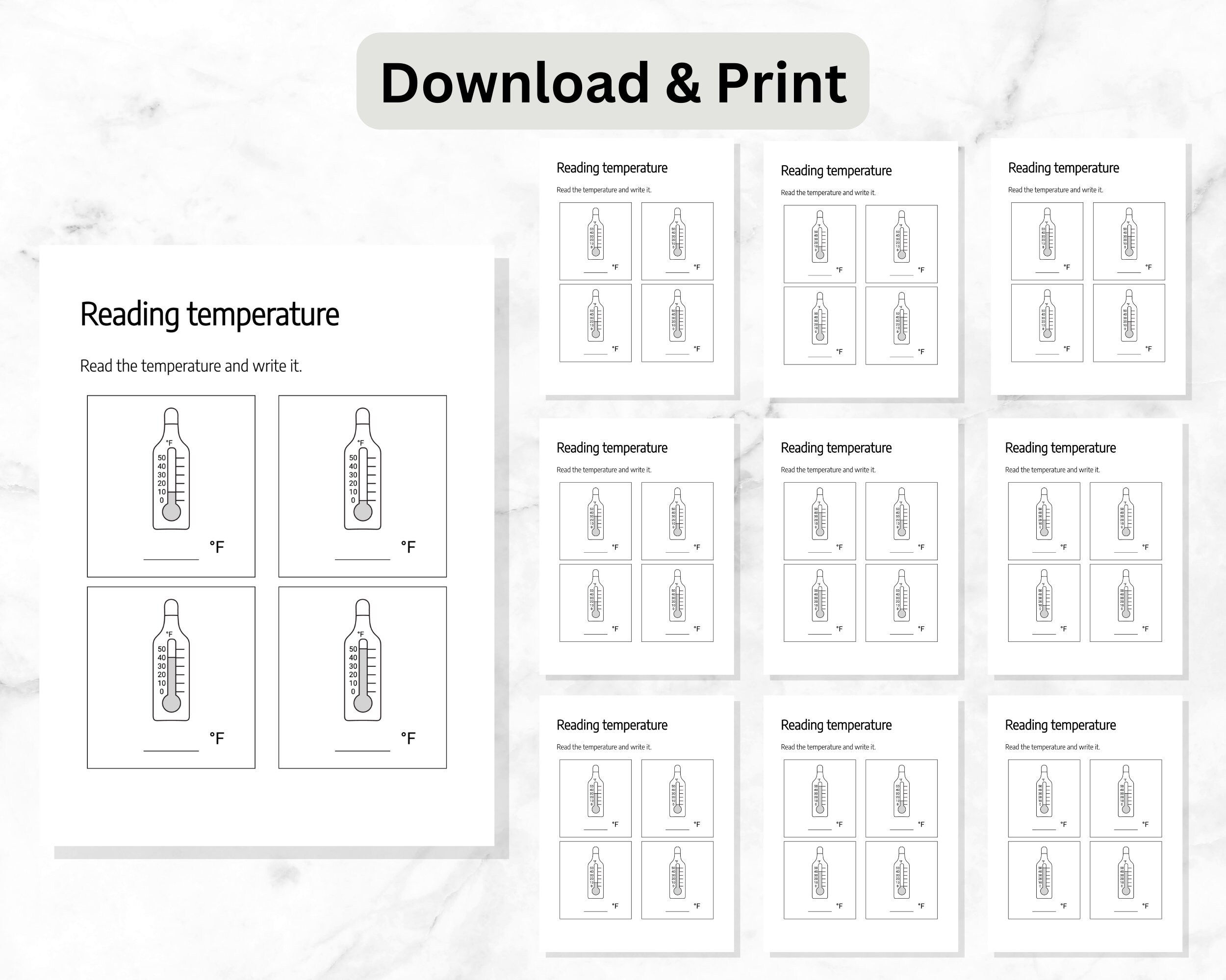 Fahrenheit Practice Worksheets | Thermometer Worksheets | Temperature ...