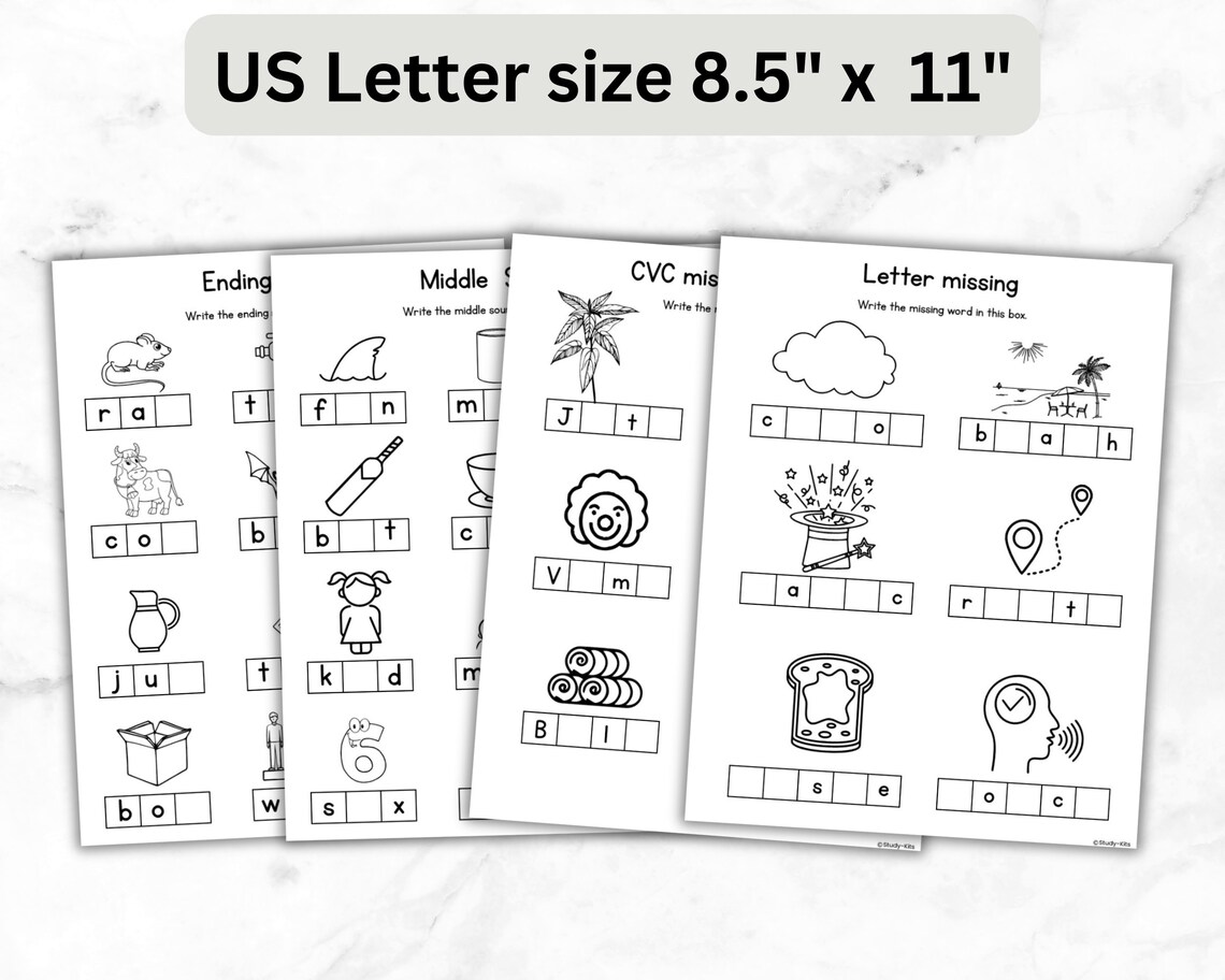 Phonic Missing Letter Worksheet | Printable Phonic Activity for ...