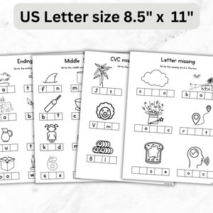 Phonic Missing Letter Worksheet | Printable Phonic Activity for ...