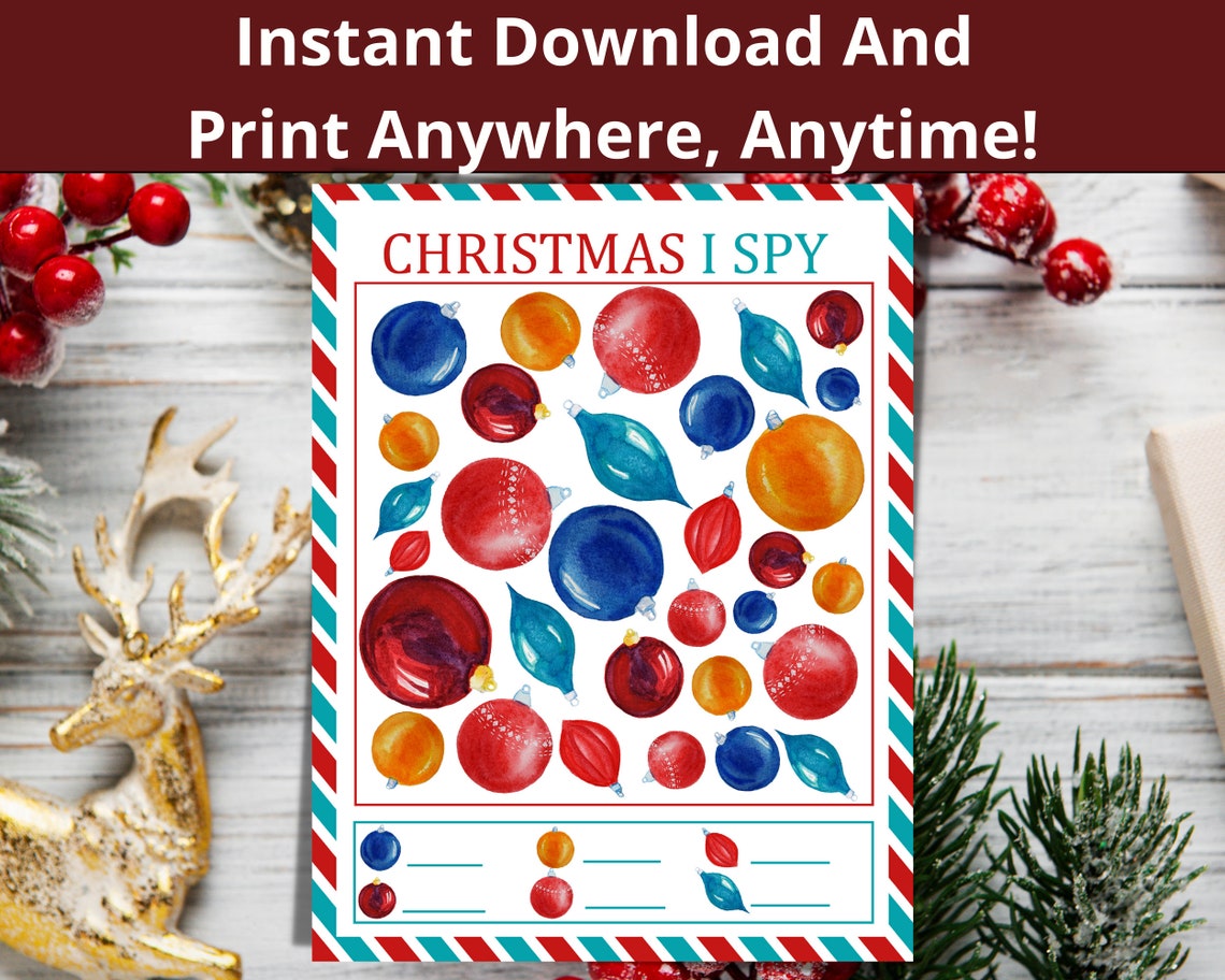 Spy Christmas Printable Game for Kids | Christmas Worksheet | Christmas ...