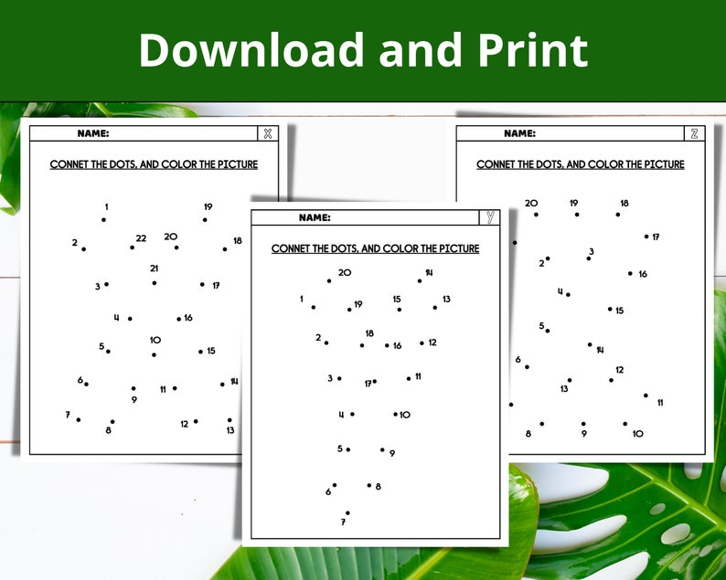 Preschool Alphabet Worksheets: Letter Sounds, Connect the Dots (digital ...