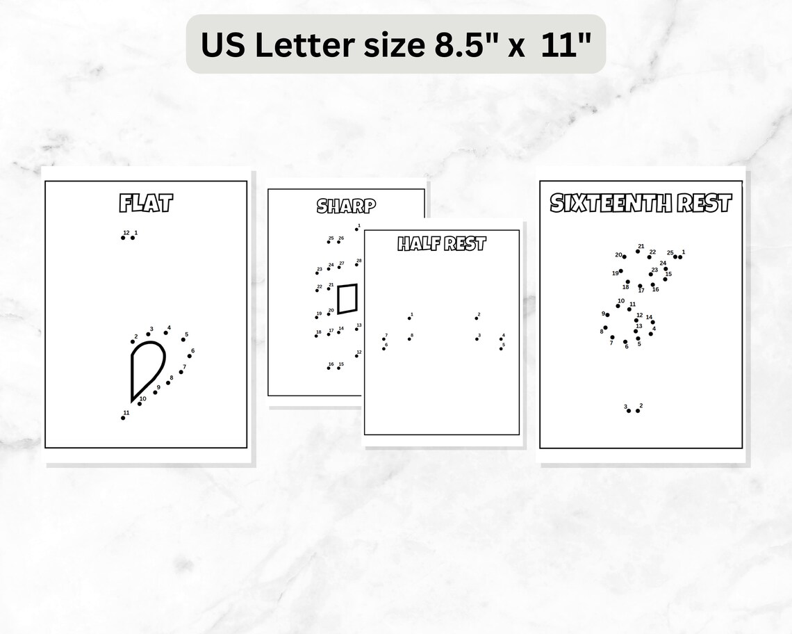 Music Symbols Connect the Dots Worksheets Activity | Identify Music ...