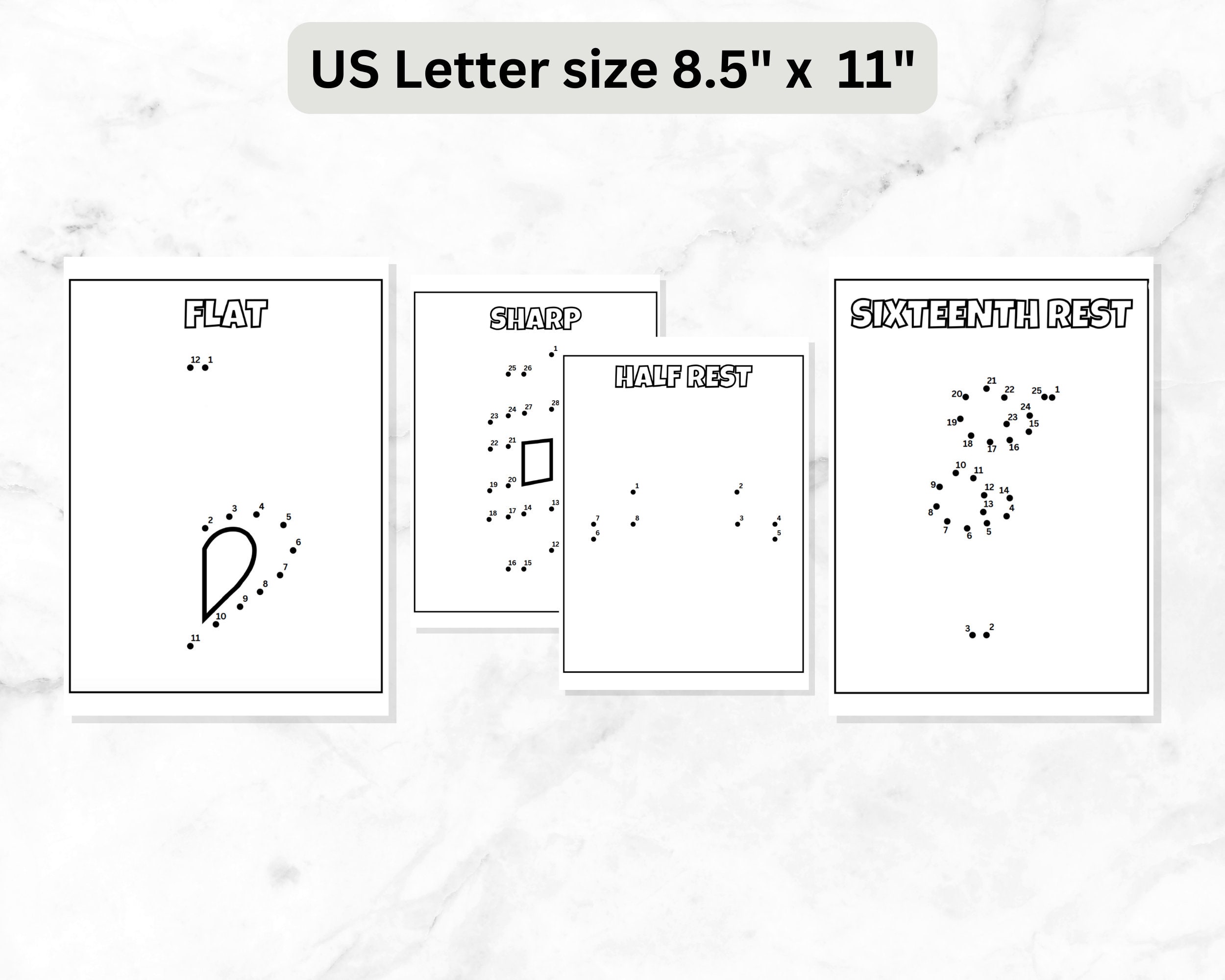 Music Symbols Connect the Dots Worksheets Activity | Identify Music ...