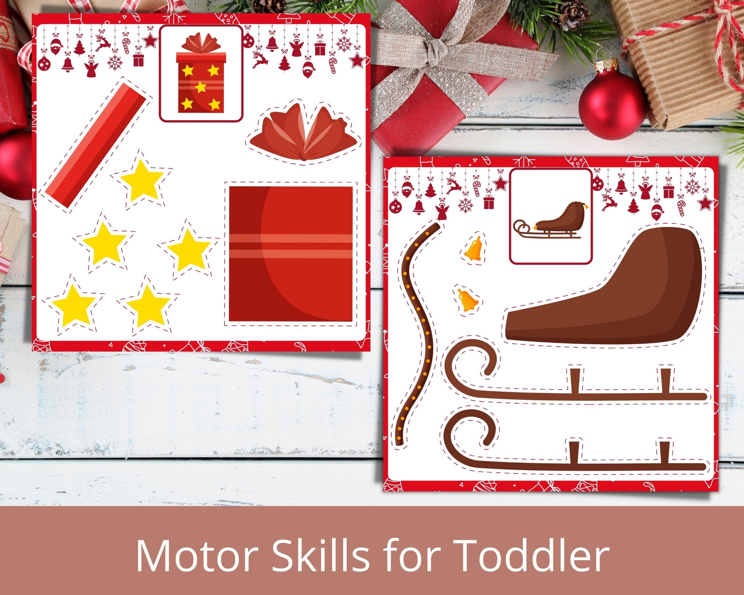 Christmas Cut and Paste Activity | Holiday Theme Motor Skill Practice ...