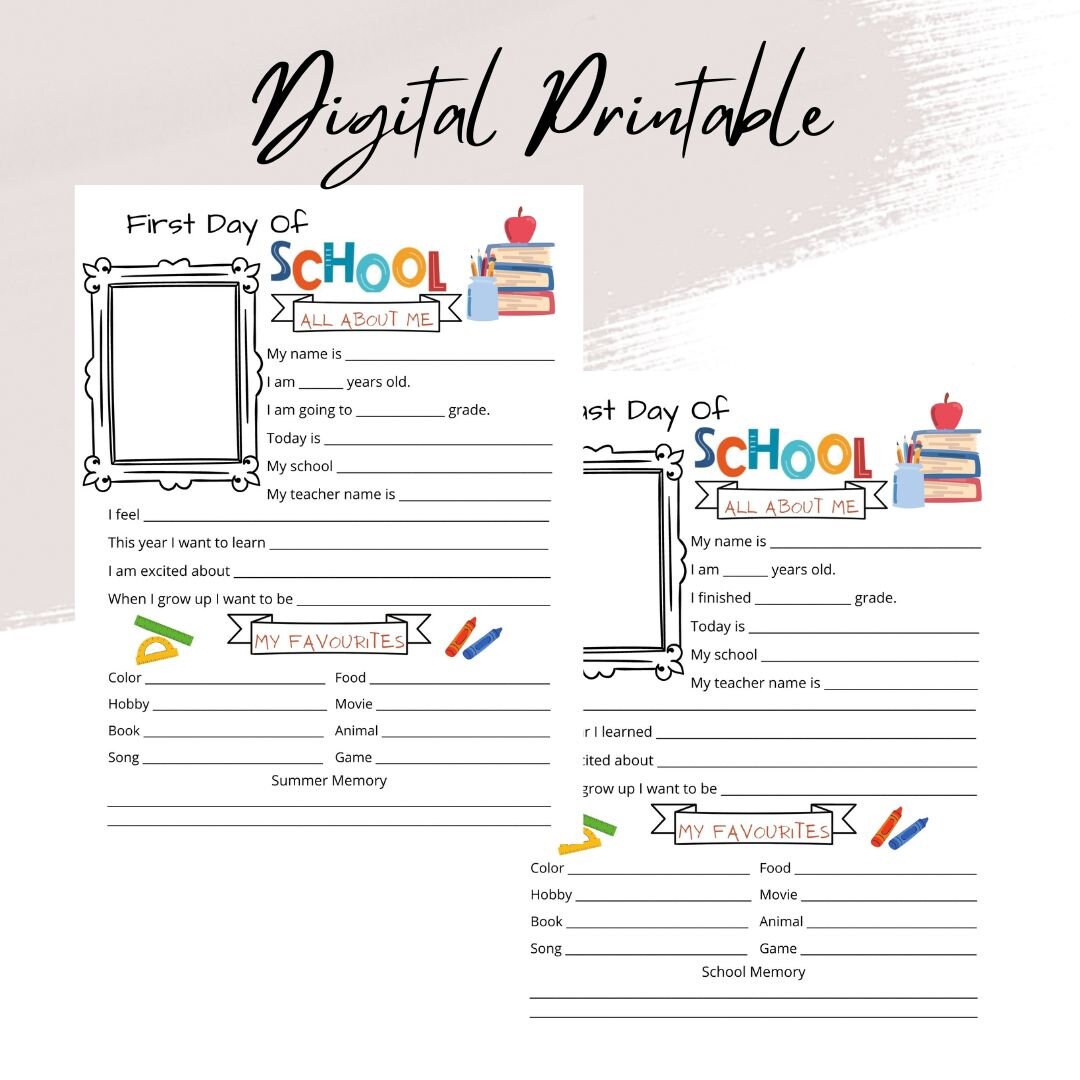 First and Last Day of School Printable Back to School - Etsy