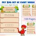 Dinosaur Sight Words Worksheets: Fry 2nd Set (digital Download) - Etsy
