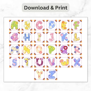 Flower Theme Alphabet Matching: Cut & Paste Activity (digital Download ...