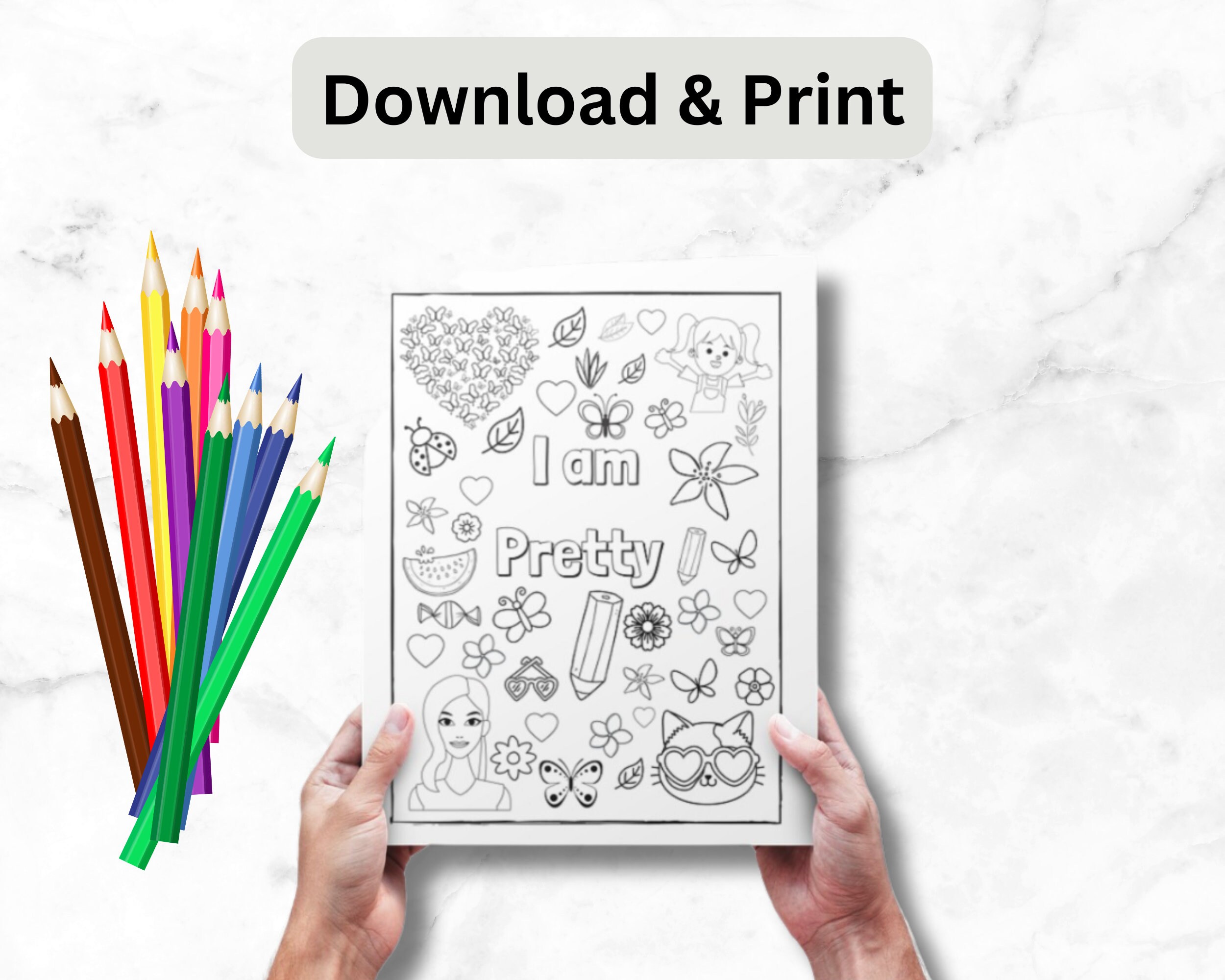 41 Affirmation Coloring Page Girl Power Positive Affirmation Mental ...