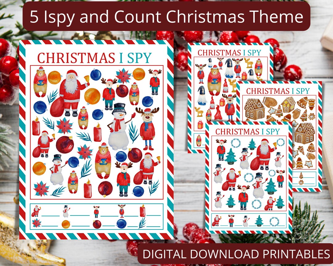Spy Christmas Printable Game for Kids | Christmas Worksheet | Christmas ...