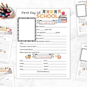 School Memory Box Keepsake for Kids | First and Last Day Printable ...