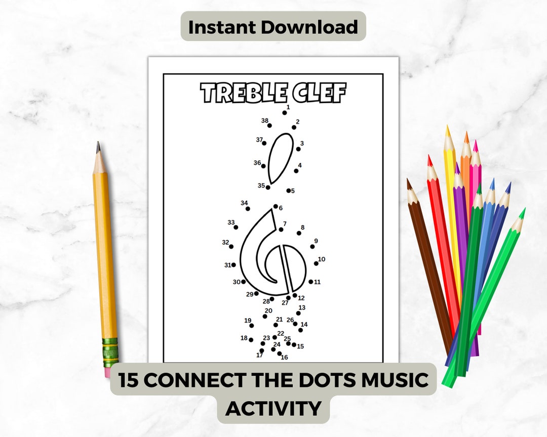 Music Symbols Connect the Dots Worksheets Activity | Identify Music ...