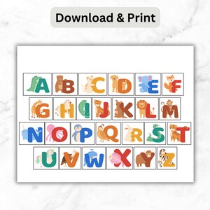Jungle Alphabet Matching Activity: Cut & Paste Printable (digital ...