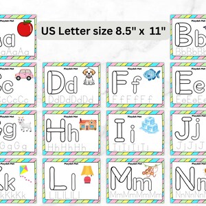 Alphabet Play Dough Mats | Playdoh Mats | Printable Play Dough Mats ...