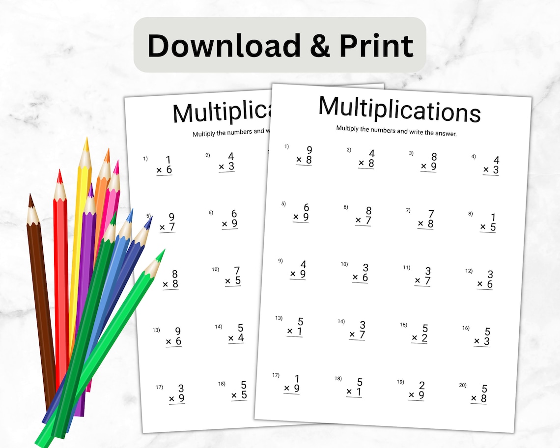 100 Pages of Multiplication Practice Time Table Math for 1st Grader ...