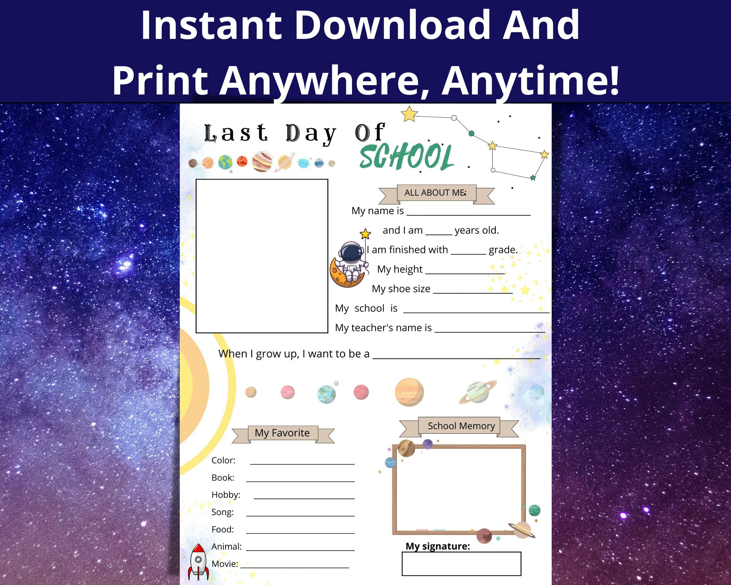 First and Last Day of School Printable Back to School - Etsy