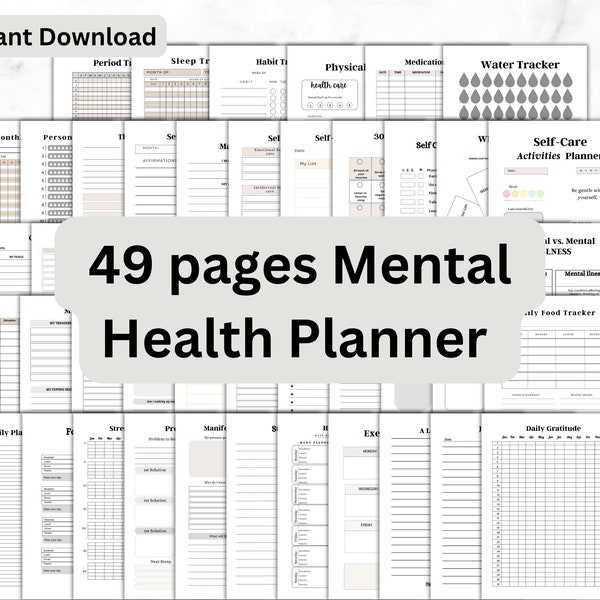 Mental Health Planner - Etsy
