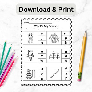 Phonic Missing Letter Worksheet | Printable Phonic Activity for ...