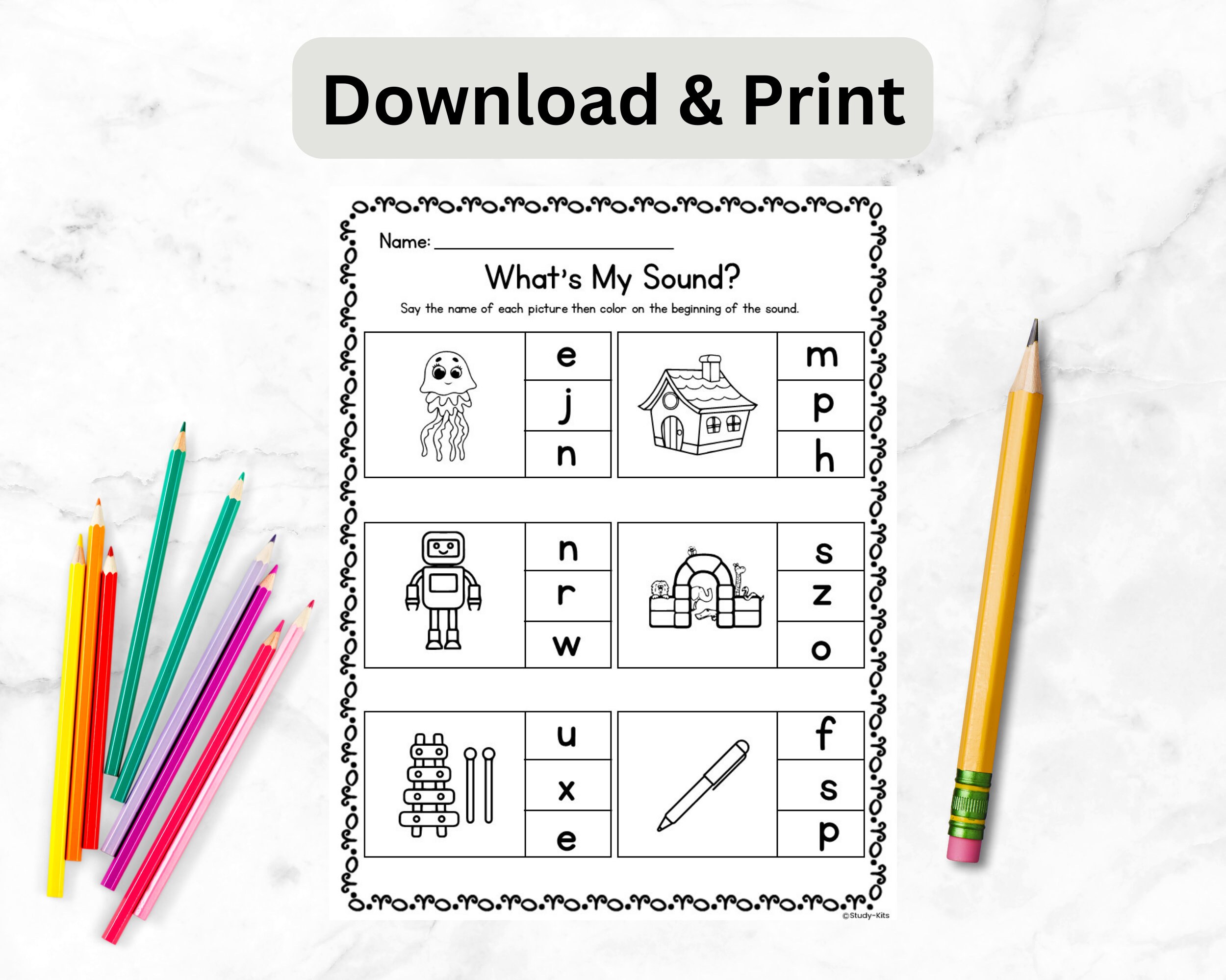 Phonic Missing Letter Worksheet | Printable Phonic Activity for ...