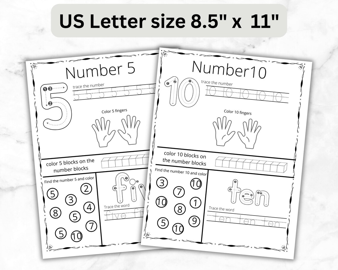Number 1 10 Worksheets for Toddler, Preschooler, Homeschooler, School ...