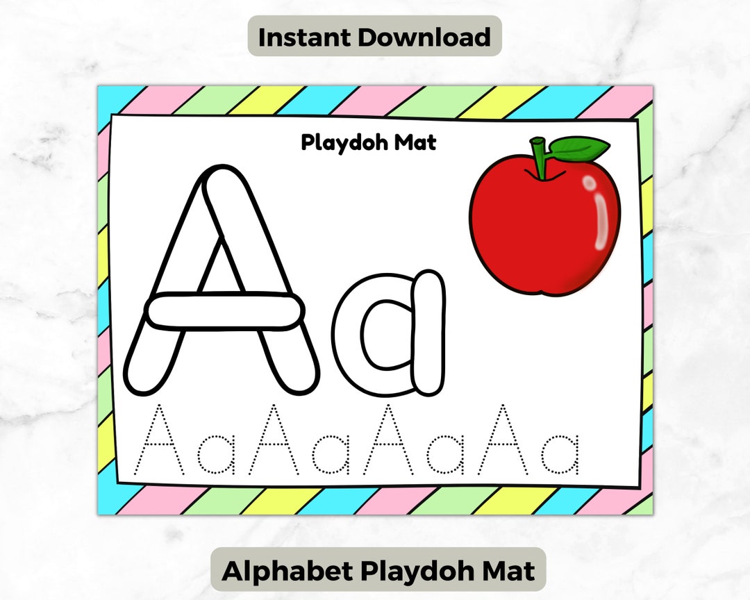 Alphabet Play Dough Mats | Playdoh Mats | Printable Play Dough Mats ...