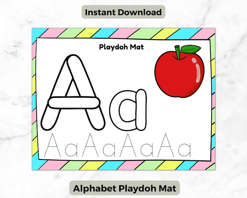 Alphabet Play Dough Mats | Playdoh Mats | Printable Play Dough Mats ...