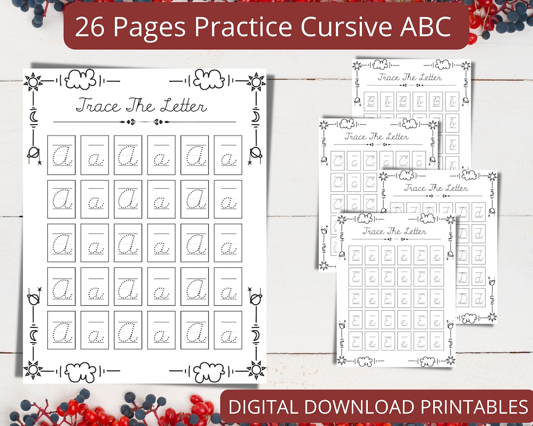 Practice Writing Cursive Alphabet Letter Worksheet | Cursive ...