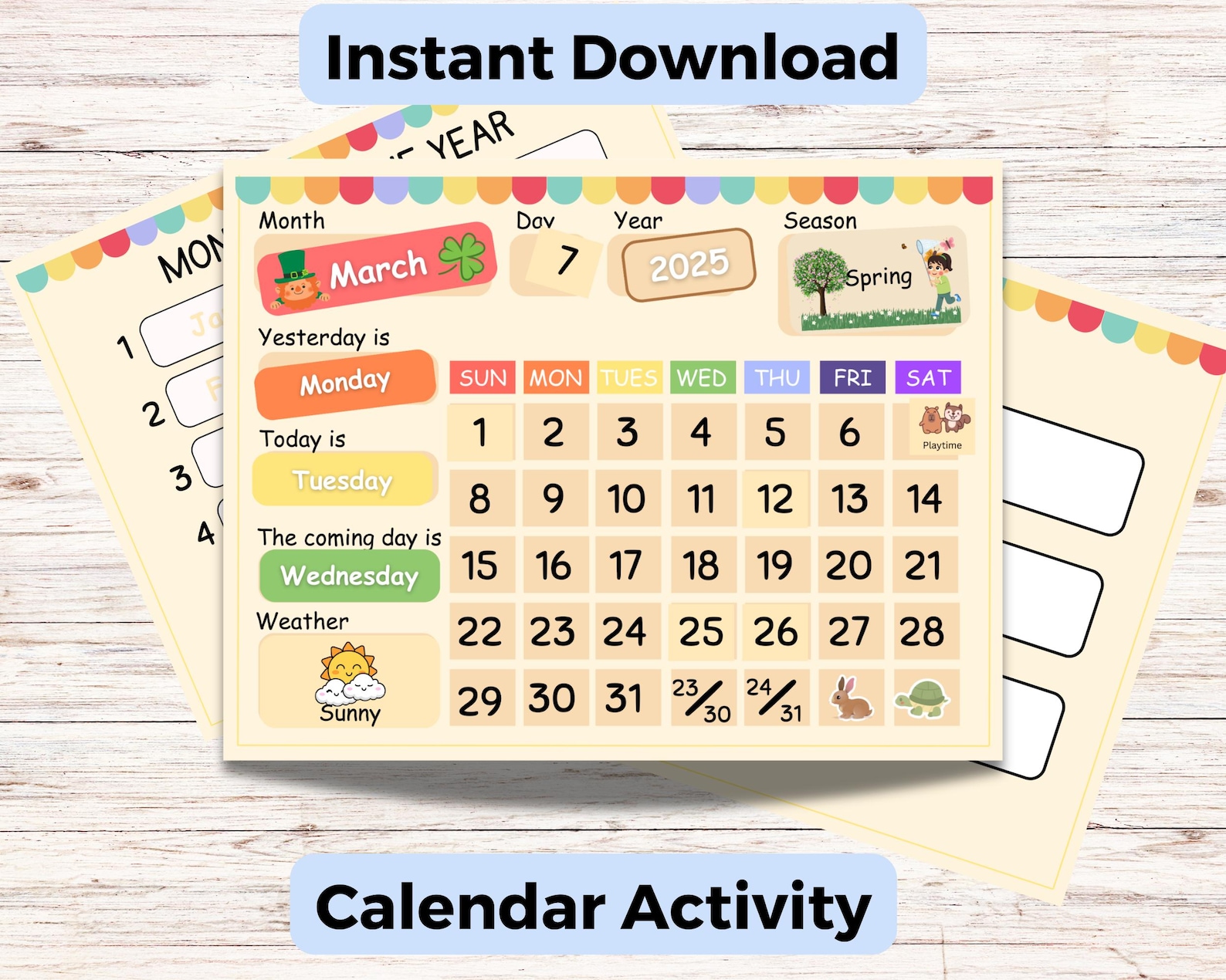 Printable Kids Calendar – Customize Dates, Months & Occasions - Etsy