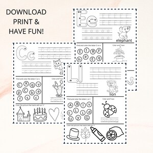 Preschool Alphabet Worksheets Preschool Worksheets Letter - Etsy