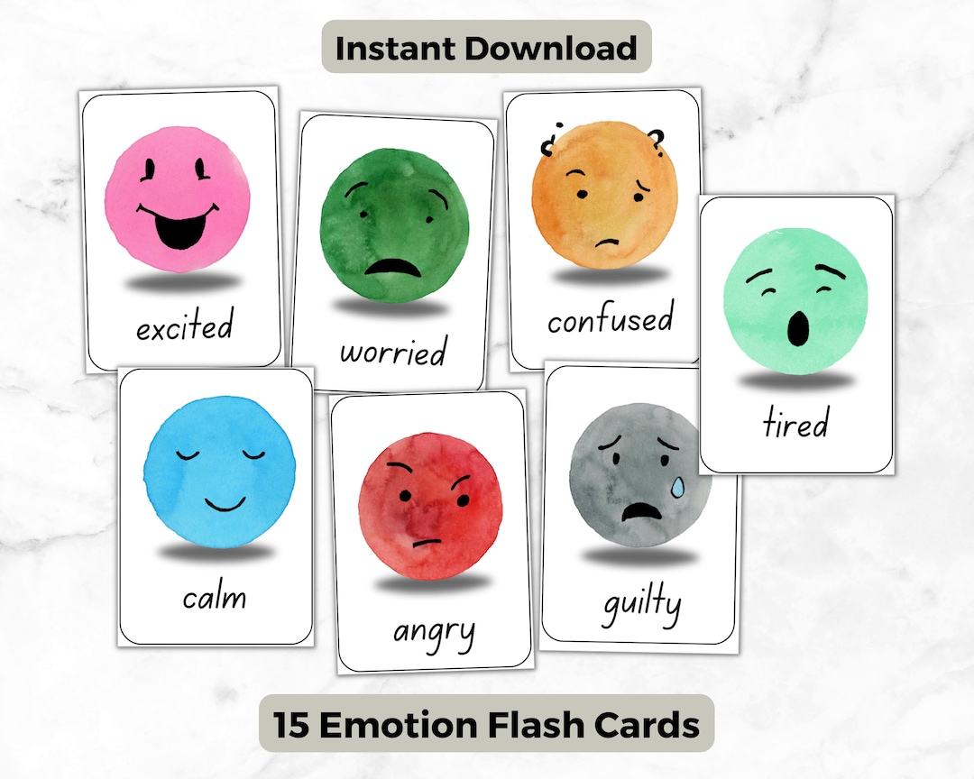 Emotion Flashcards: Printable Montessori Homeschool Materials (digital ...