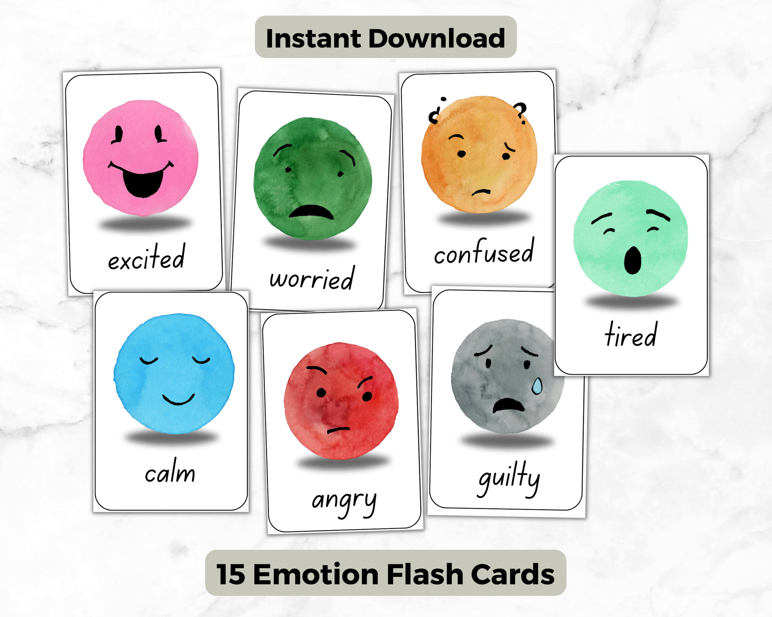 Emotion Flashcards | Feelings Flash Cards | Printable Homeschool ...
