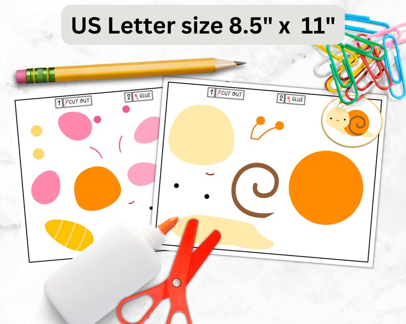 Animals Cut and Paste Together Picture for Toddler, Busy Binder Book ...