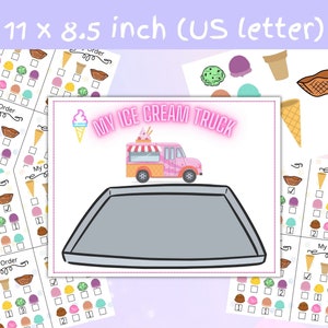 Ice Cream Truck Cut & Paste Activity: Montessori Printable (digital ...