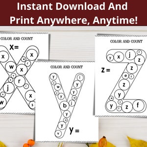 Color by Letter Worksheet A-z Uppercase Printable Toddler Activities ...