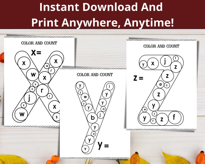 Color by Letter Worksheet A-z Uppercase Printable Toddler Activities ...