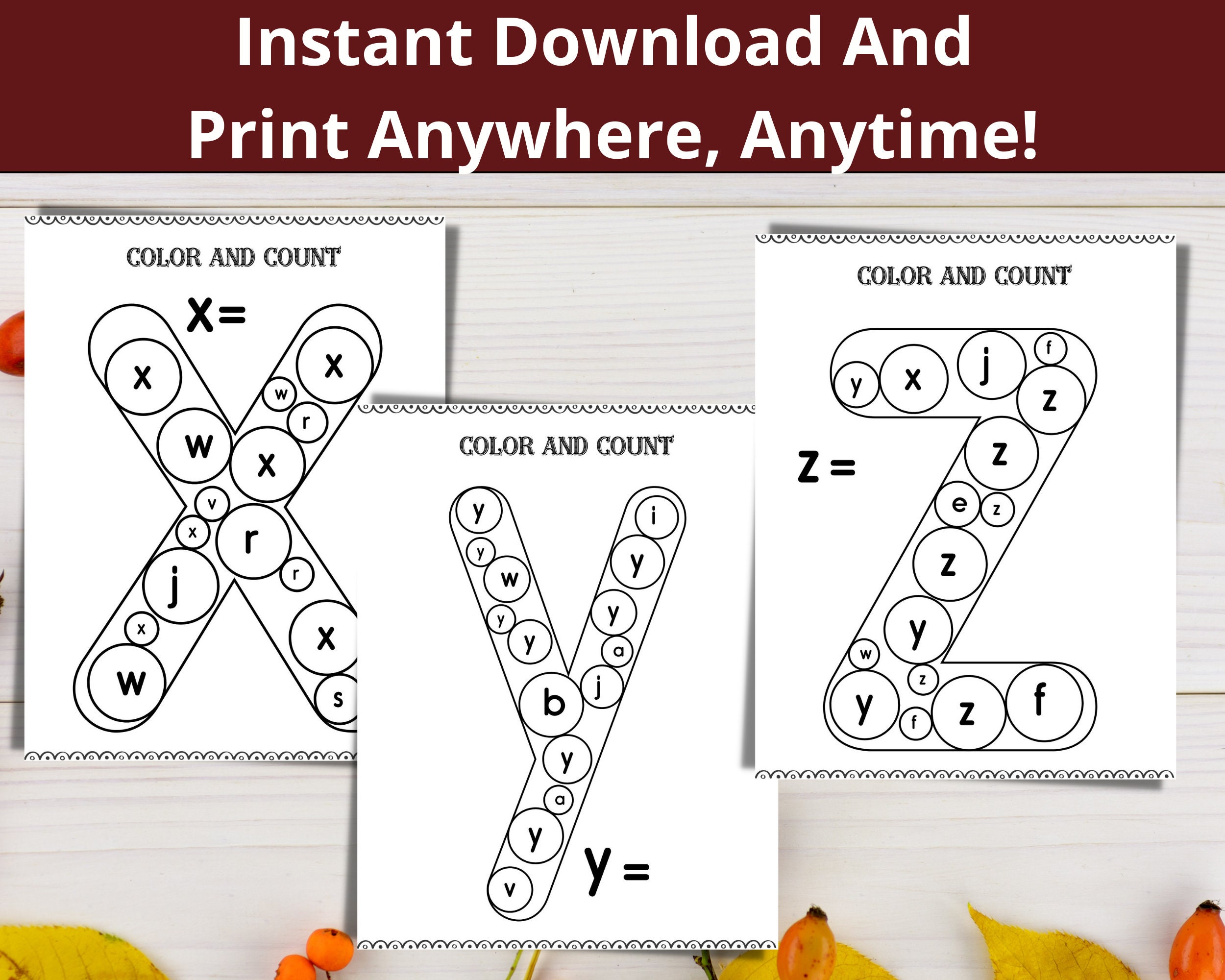 Color by Letter Worksheet A-z Uppercase Printable Toddler Activities ...