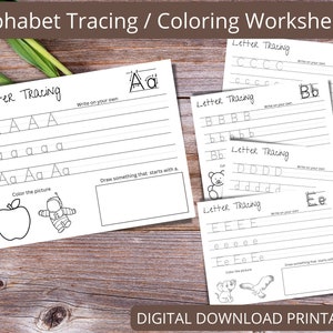 ABC Alphabet Tracing Printable Worksheets Busy Binder - Etsy