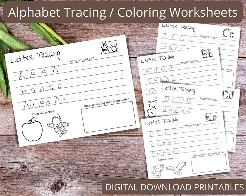 ABC Alphabet Tracing Printable Worksheets Busy Binder - Etsy