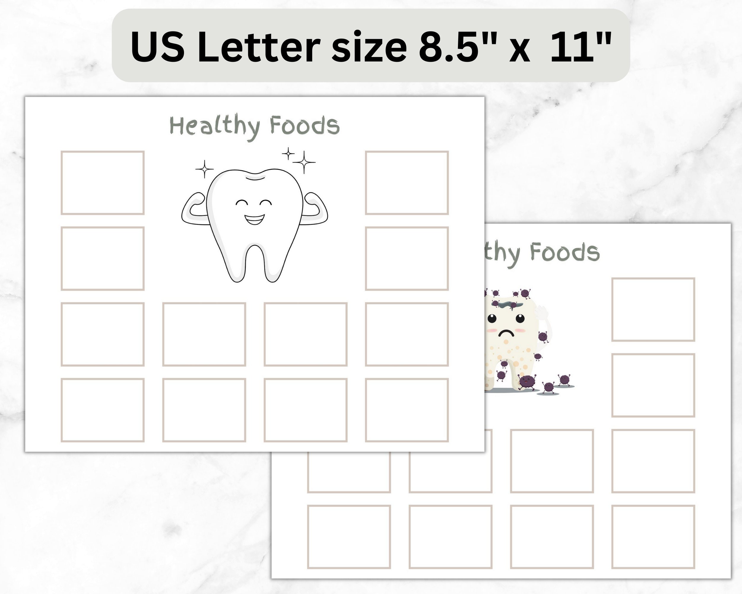 Healthy and Unhealthy Food Dental Activity Cut and Paste for Toddler ...