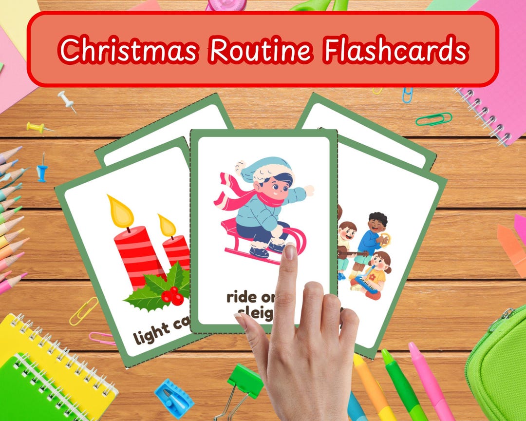 Christmas Routine Flashcards for Kids – Holiday Visual Schedule Cards ...