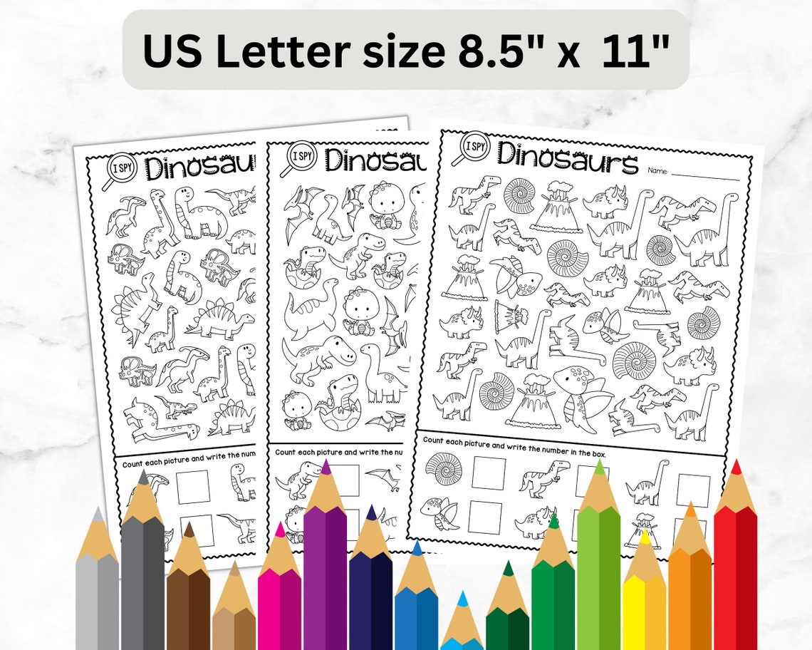 10 Dinosaur Theme Counting Number Activity for Toddler | Printable ...