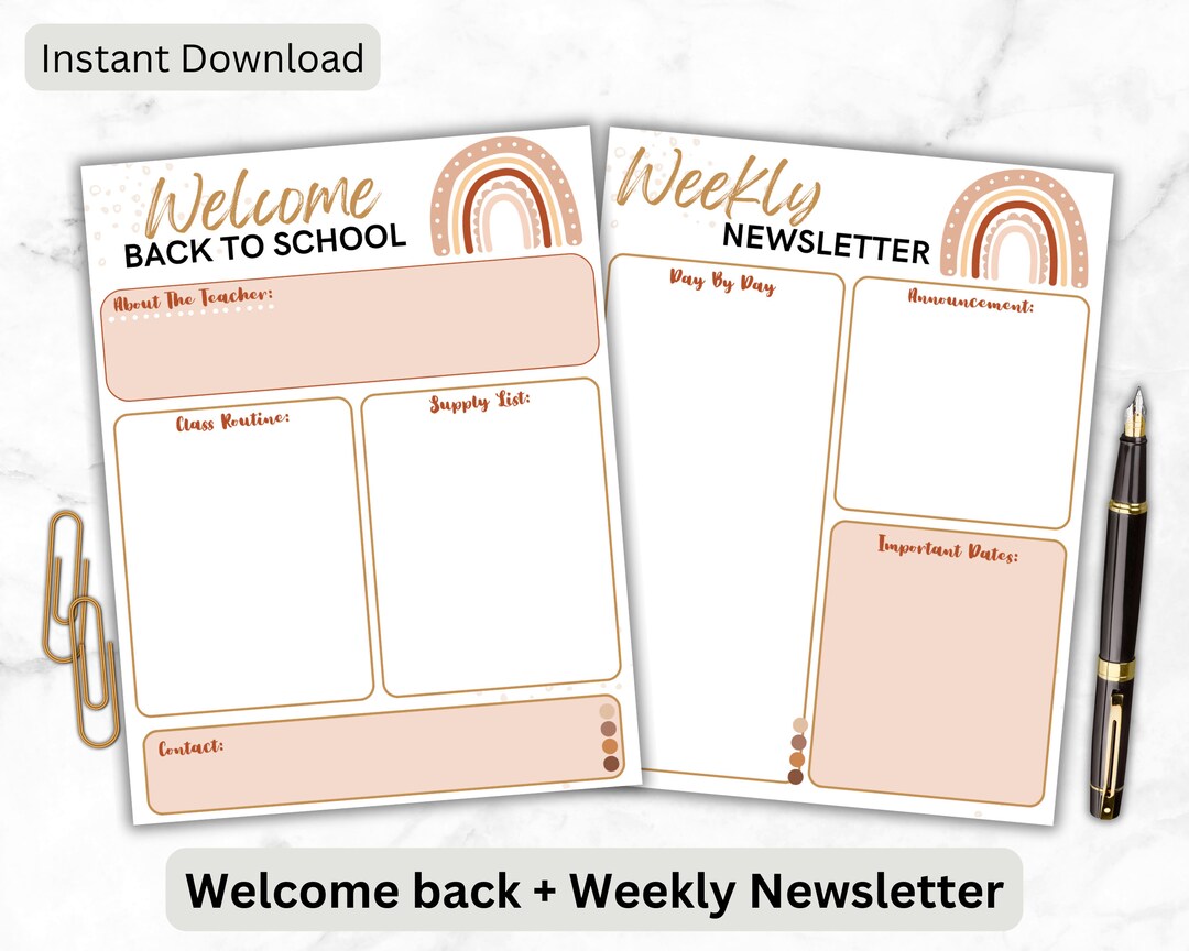 Welcome Back to School Meet the Teacher Weekly Newsletter Teacher ...