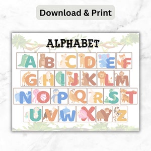 Jungle Alphabet Matching Activity: Cut & Paste Printable (digital ...