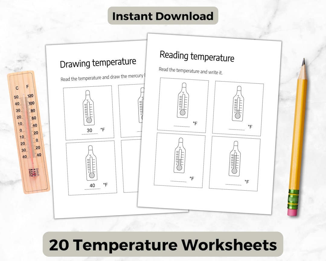 Fahrenheit Practice Worksheets | Thermometer Worksheets | Temperature ...
