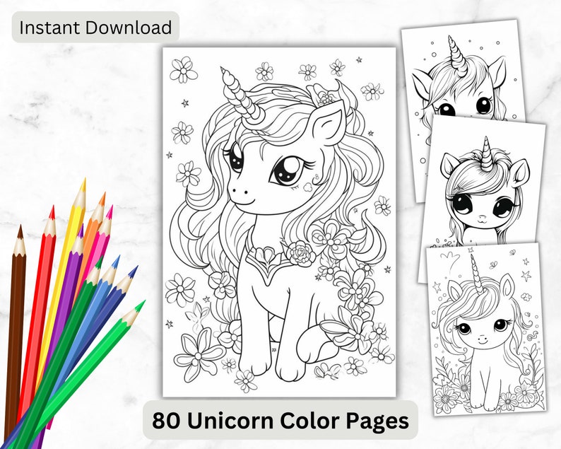 80 Cute Unicorn Coloring Page for Kid Keeping Toddler Busy Activity for ...