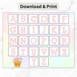 Flower Theme Alphabet Matching: Cut & Paste Activity (digital Download ...