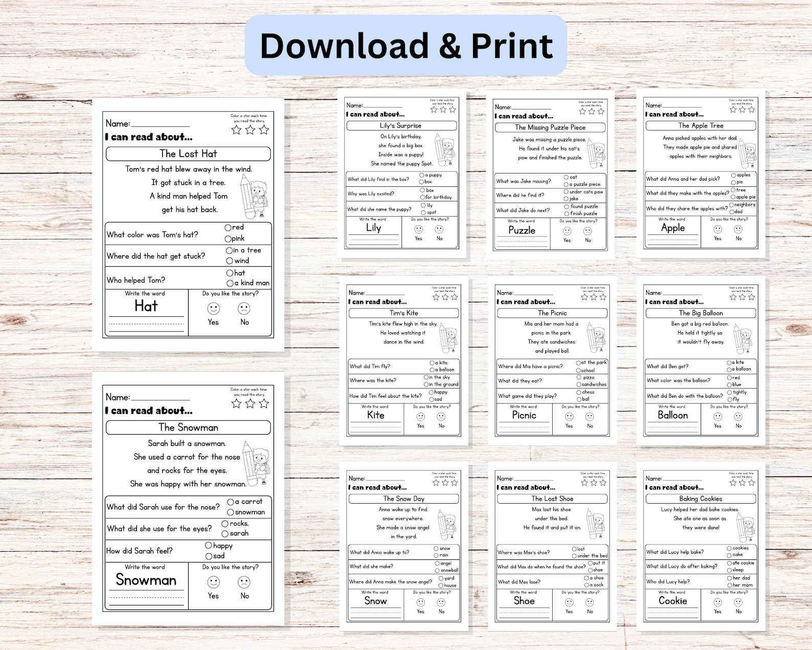 Reading Comprehension Worksheets: Short Story Activities for ...
