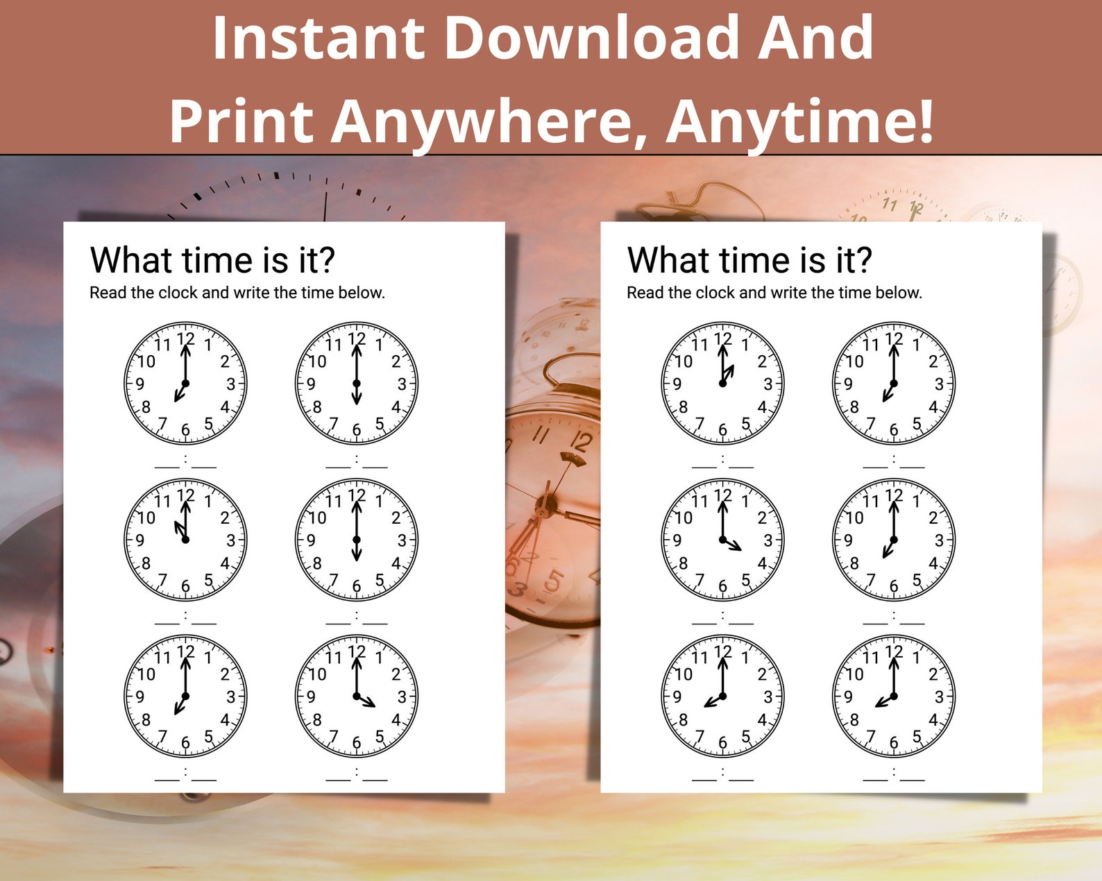 10 Printable Time Worksheets for Kindergarten, 1st and 2nd Grade What ...