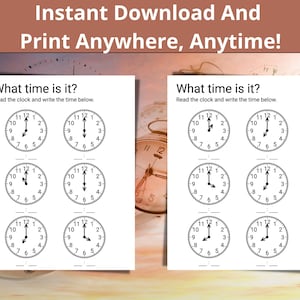 10 Printable Time Worksheets for Kindergarten, 1st and 2nd Grade What ...