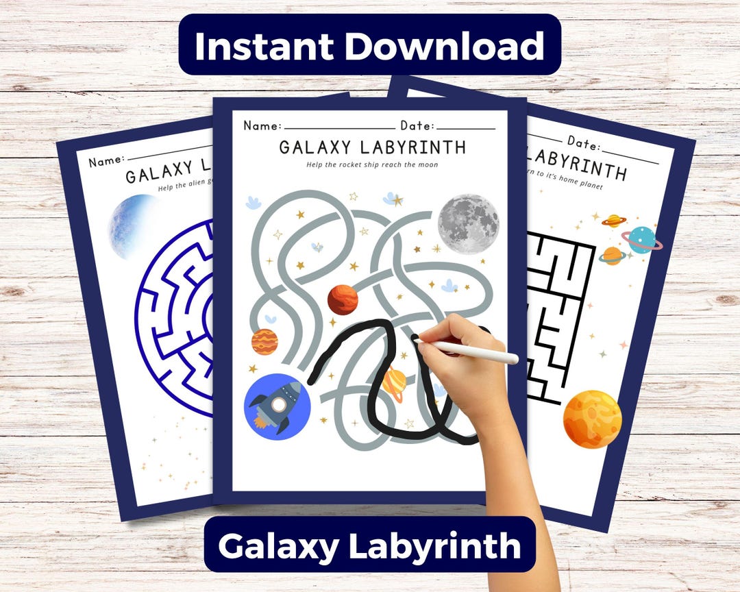 Space Maze Activity for Kids Printable | Outer Space Maze Worksheets ...